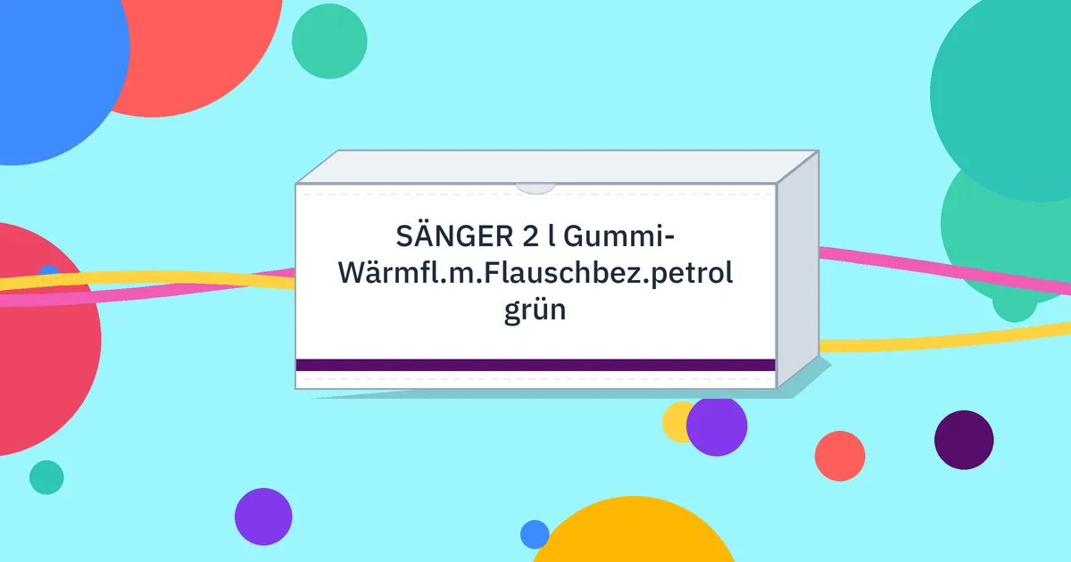 Symbolbild: Packung mit der Aufschrift SÄNGER 2 l Gummi-Wärmfl.m.Flauschbez.petrol grün (PZN 01311311) – Verfügbarkeit und Bezug in Apotheken in Frankfurt am Main