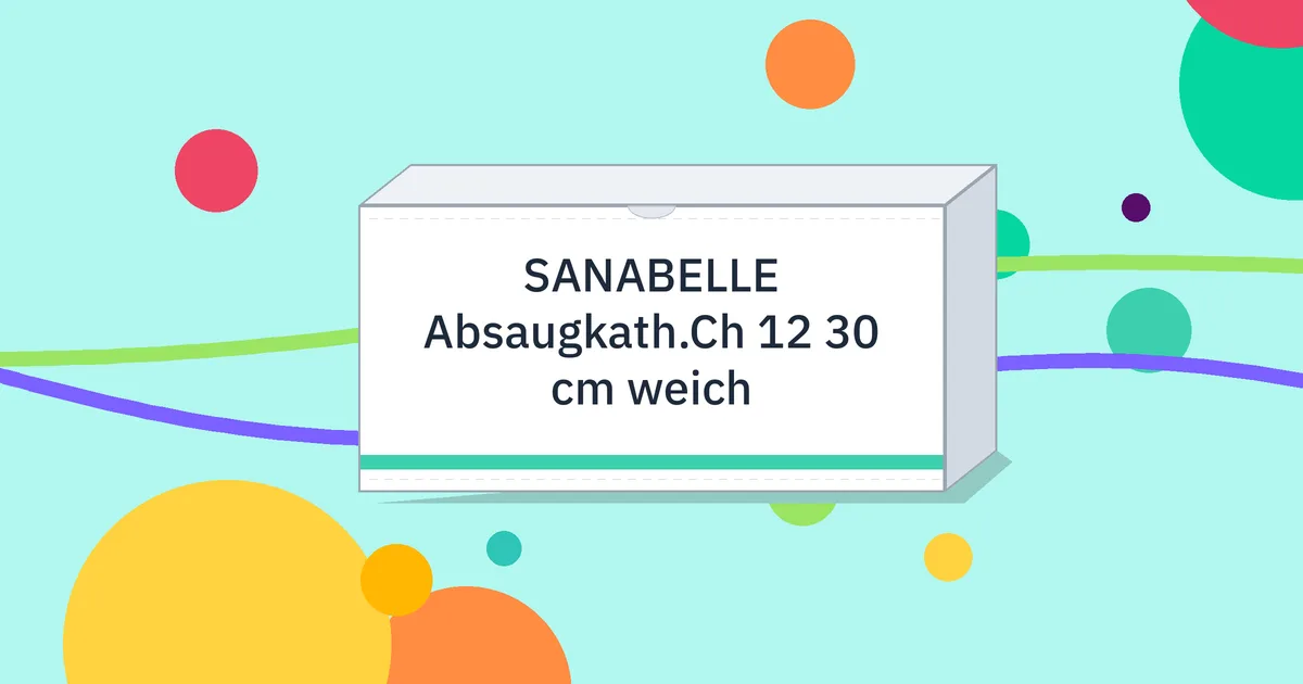 Symbolbild: Packung mit der Aufschrift SANABELLE Absaugkath.Ch 12 30 cm weich (PZN 00032425) – Verfügbarkeit und Bezug in Apotheken in Frankfurt am Main