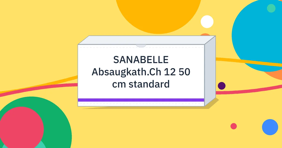 Symbolbild: Packung mit der Aufschrift SANABELLE Absaugkath.Ch 12 50 cm standard (PZN 01454306) – Verfügbarkeit und Bezug in Apotheken in Frankfurt am Main