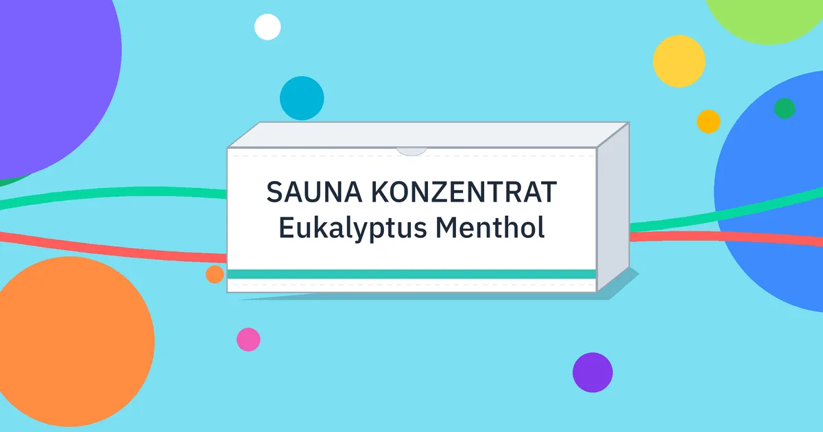 Symbolbild: Packung mit der Aufschrift SAUNA KONZENTRAT Eukalyptus Menthol (PZN 07765912) – Verfügbarkeit und Bezug in Apotheken in Frankfurt am Main