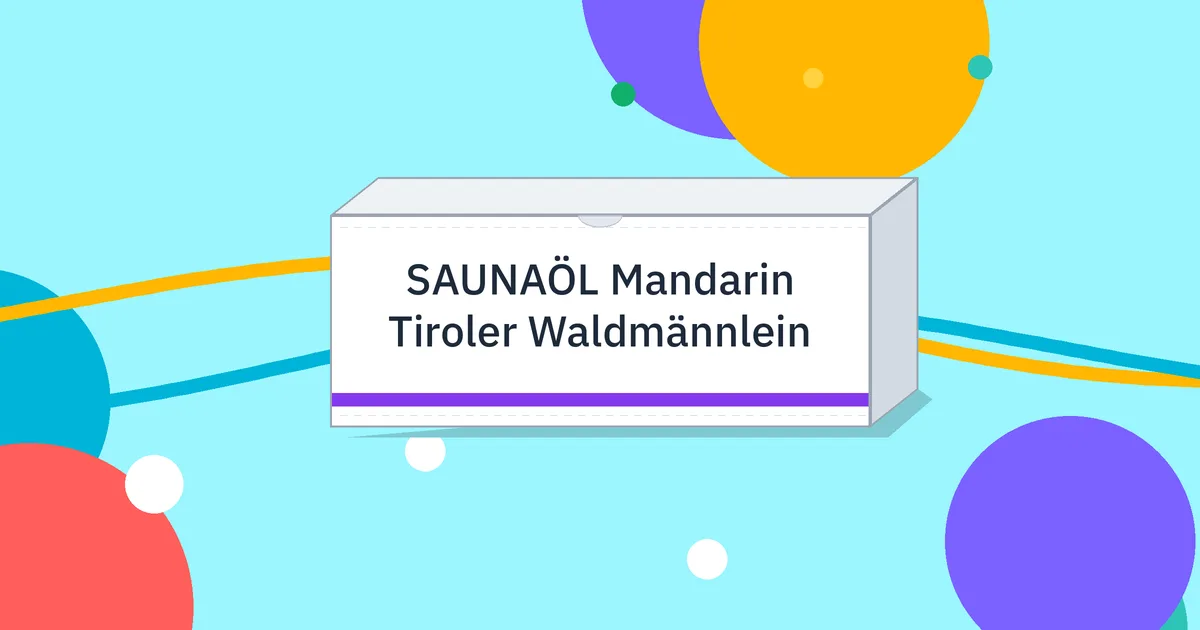 Symbolbild: Packung mit der Aufschrift SAUNAÖL Mandarin Tiroler Waldmännlein (PZN 05558959) – Verfügbarkeit und Bezug in Apotheken in Frankfurt am Main