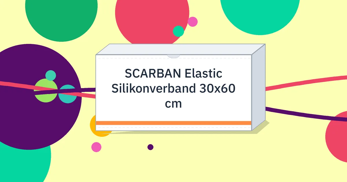 Symbolbild: Packung mit der Aufschrift SCARBAN Elastic Silikonverband 30x60 cm (PZN 06924403) – Verfügbarkeit und Bezug in Apotheken in Frankfurt am Main