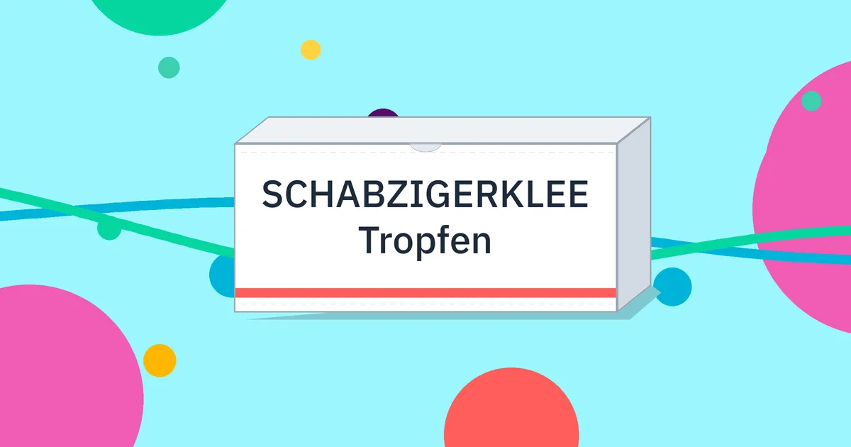 Symbolbild: Packung mit der Aufschrift SCHABZIGERKLEE Tropfen (PZN 19142091) – Verfügbarkeit und Bezug in Apotheken in Frankfurt am Main