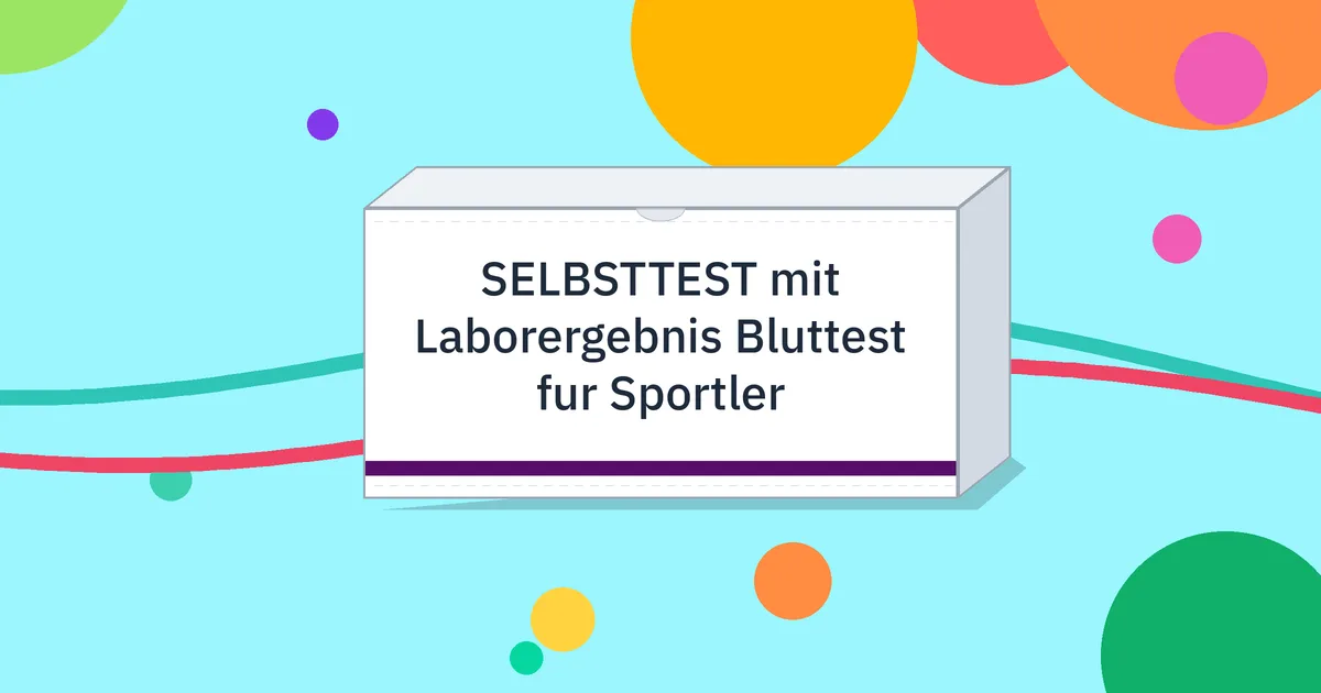 Symbolbild: Packung mit der Aufschrift SELBSTTEST mit Laborergebnis Bluttest fur Sportler (PZN 19547592) – Verfügbarkeit und Bezug in Apotheken in Frankfurt am Main