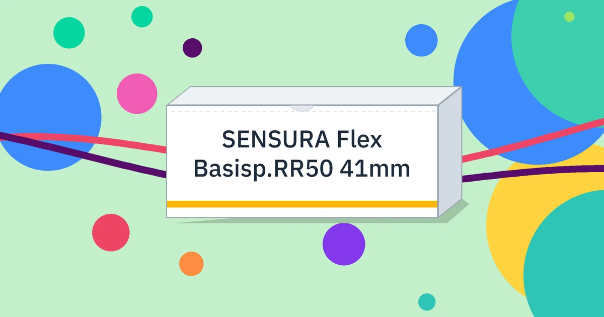 Symbolbild: Packung mit der Aufschrift SENSURA Flex Basisp.RR50 41mm (PZN 00644370) – Verfügbarkeit und Bezug in Apotheken in Frankfurt am Main