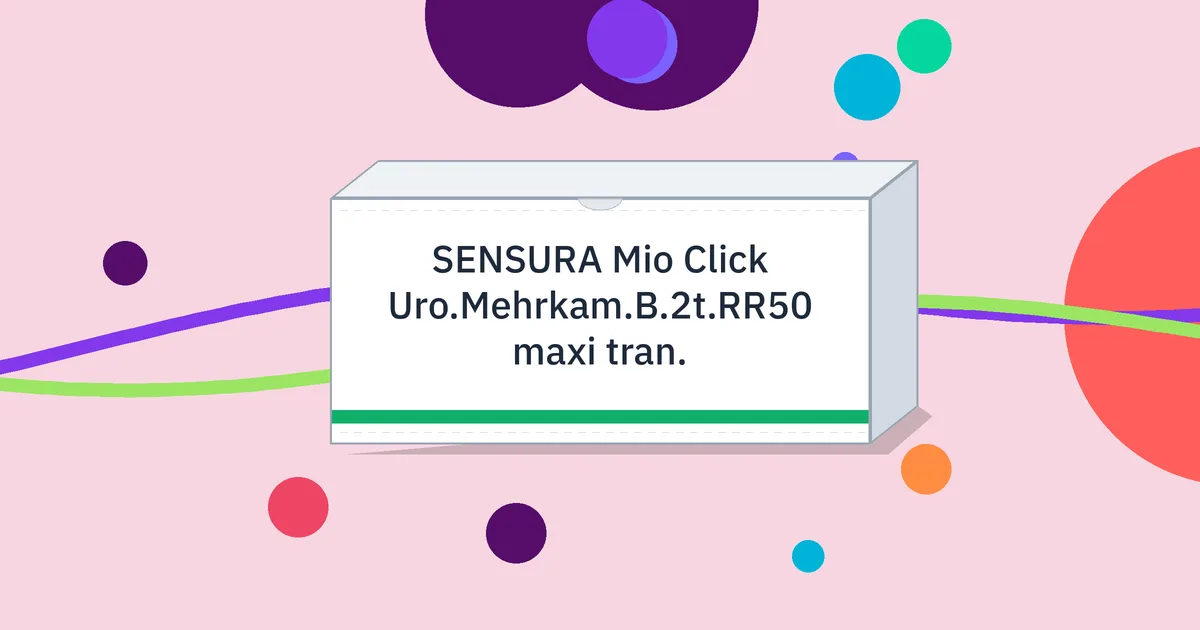 Symbolbild: Packung mit der Aufschrift SENSURA Mio Click Uro.Mehrkam.B.2t.RR50 maxi tran. (PZN 10202437) – Verfügbarkeit und Bezug in Apotheken in Frankfurt am Main