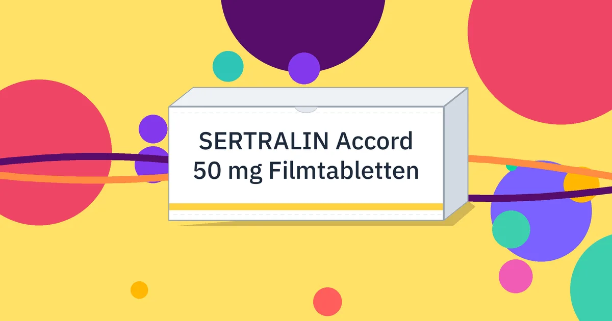 Symbolbild: Packung mit der Aufschrift SERTRALIN Accord 50 mg Filmtabletten (PZN 13979014) – Verfügbarkeit und Bezug in Apotheken in Frankfurt am Main