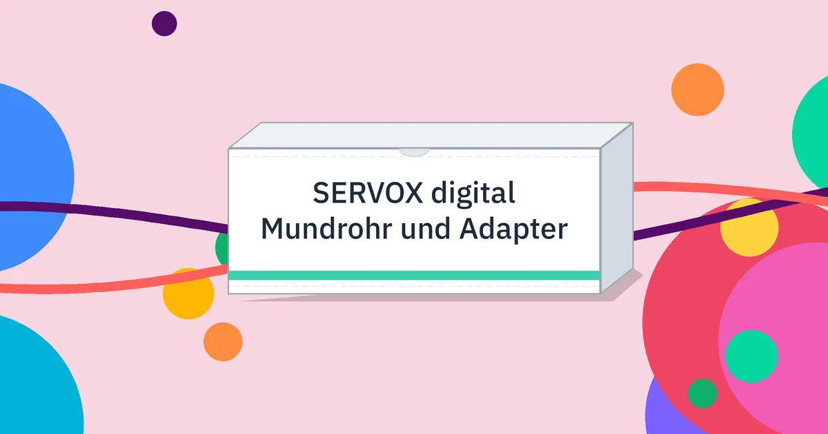Symbolbild: Packung mit der Aufschrift SERVOX digital Mundrohr und Adapter (PZN 14162700) – Verfügbarkeit und Bezug in Apotheken in Frankfurt am Main