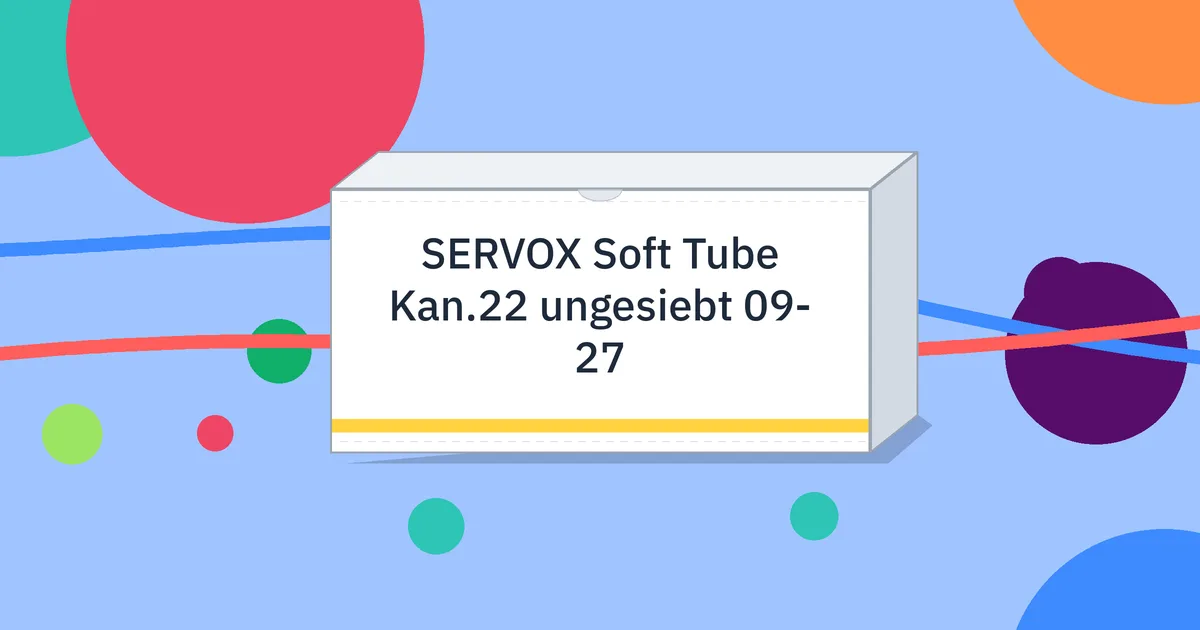 Symbolbild: Packung mit der Aufschrift SERVOX Soft Tube Kan.22 ungesiebt 09-27 (PZN 07508434) – Verfügbarkeit und Bezug in Apotheken in Frankfurt am Main