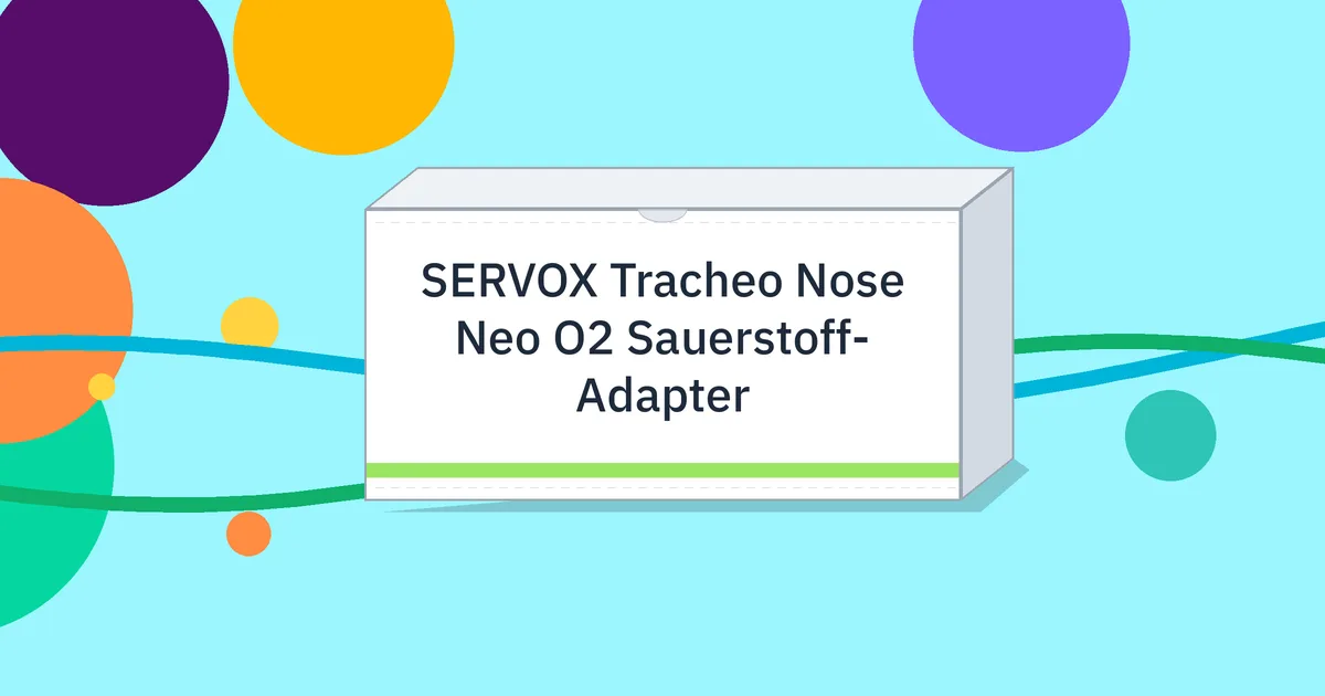 Symbolbild: Packung mit der Aufschrift SERVOX Tracheo Nose Neo O2 Sauerstoff-Adapter (PZN 10068039) – Verfügbarkeit und Bezug in Apotheken in Frankfurt am Main