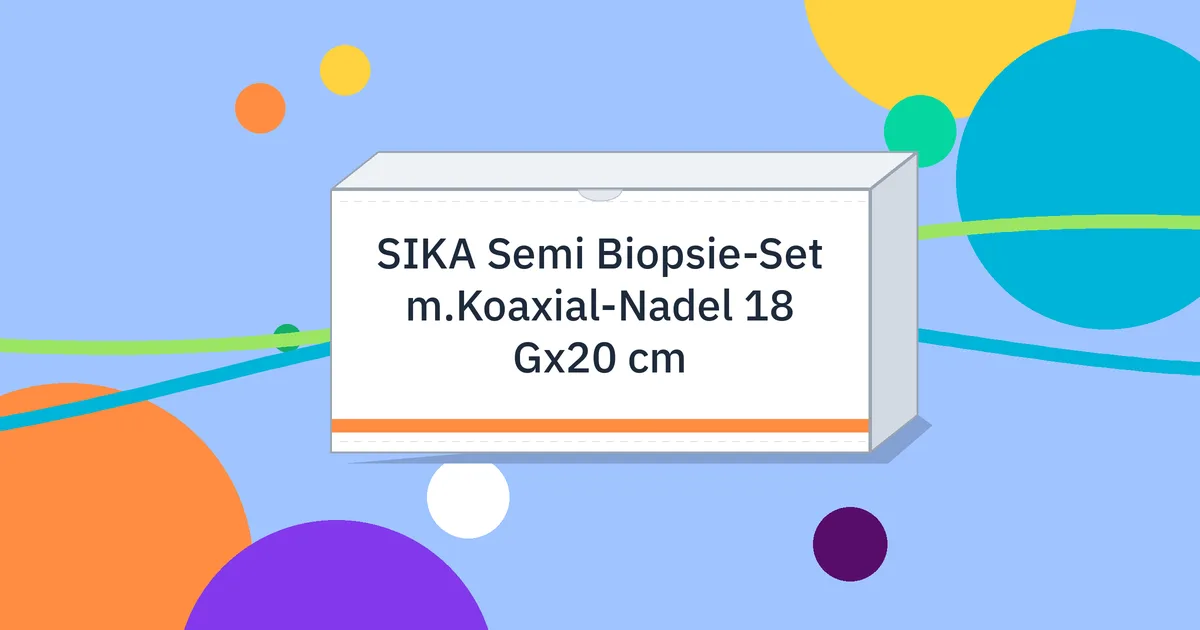 Symbolbild: Packung mit der Aufschrift SIKA Semi Biopsie-Set m.Koaxial-Nadel 18 Gx20 cm (PZN 17940500) – Verfügbarkeit und Bezug in Apotheken in Frankfurt am Main