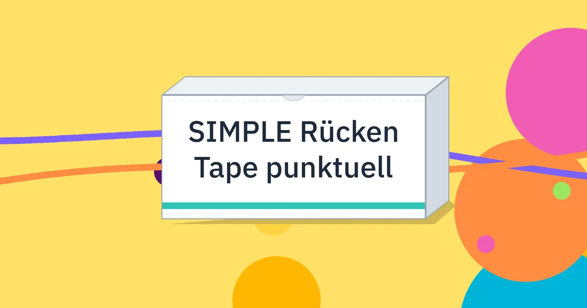 Symbolbild: Packung mit der Aufschrift SIMPLE Rücken Tape punktuell (PZN 06116169) – Verfügbarkeit und Bezug in Apotheken in Frankfurt am Main