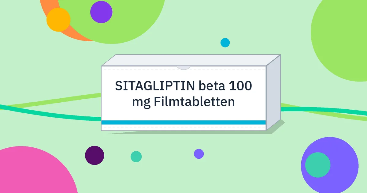 Symbolbild: Packung mit der Aufschrift SITAGLIPTIN beta 100 mg Filmtabletten (PZN 17623219) – Verfügbarkeit und Bezug in Apotheken in Frankfurt am Main