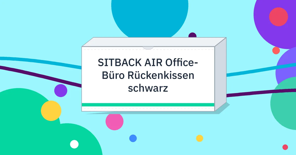 Symbolbild: Packung mit der Aufschrift SITBACK AIR Office-Büro Rückenkissen schwarz (PZN 16860489) – Verfügbarkeit und Bezug in Apotheken in Frankfurt am Main