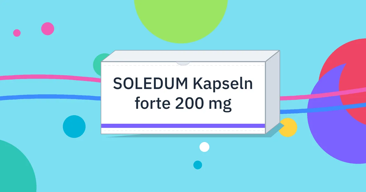 Symbolbild: Packung mit der Aufschrift SOLEDUM Kapseln forte 200 mg (PZN 00744284) – Verfügbarkeit und Bezug in Apotheken in Frankfurt am Main