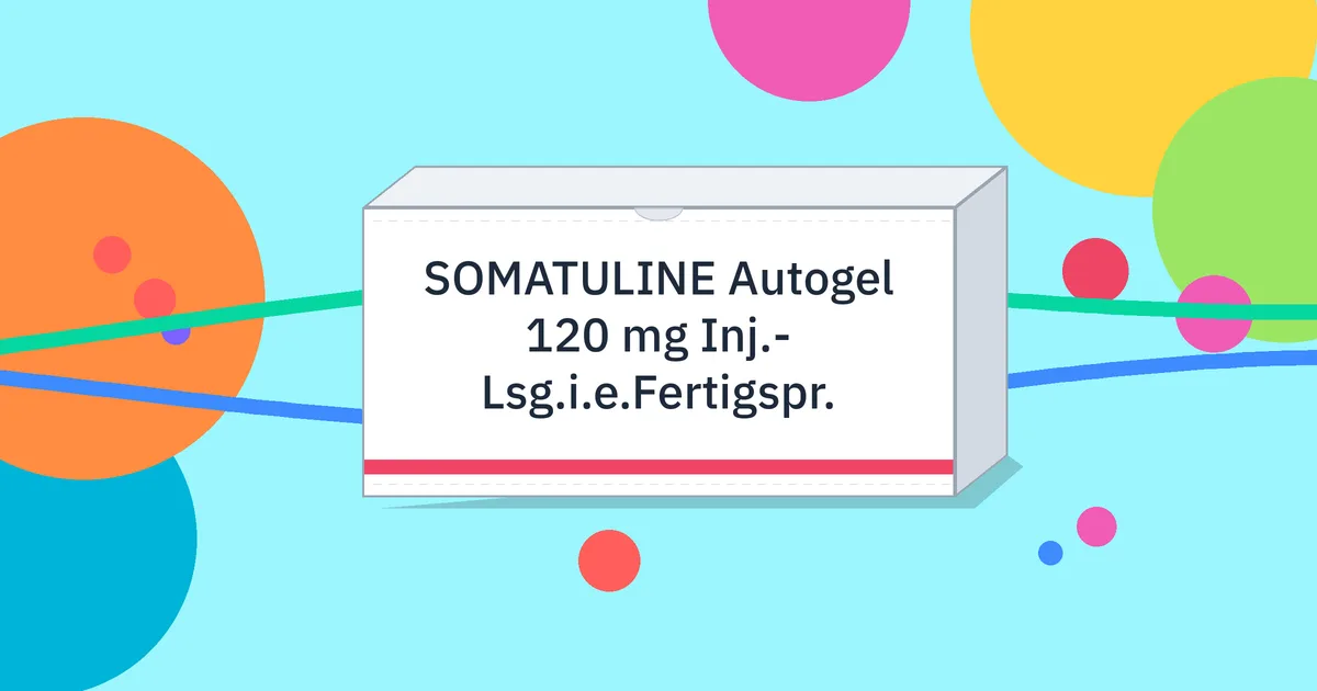 Symbolbild: Packung mit der Aufschrift SOMATULINE Autogel 120 mg Inj.-Lsg.i.e.Fertigspr. (PZN 12497974) – Verfügbarkeit und Bezug in Apotheken in Frankfurt am Main