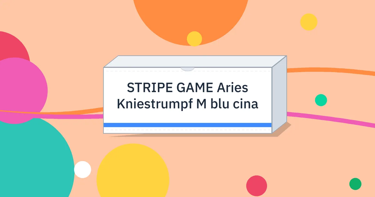 Symbolbild: Packung mit der Aufschrift STRIPE GAME Aries Kniestrumpf M blu cina (PZN 20209618) – Verfügbarkeit und Bezug in Apotheken in Frankfurt am Main