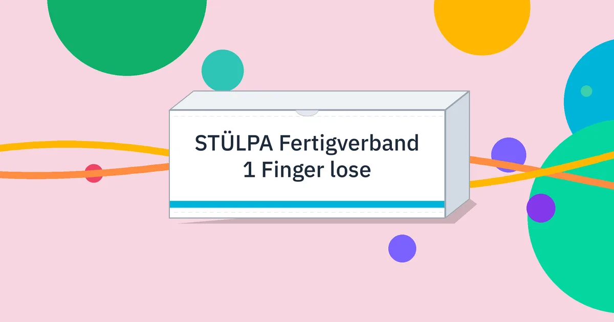 Symbolbild: Packung mit der Aufschrift STÜLPA Fertigverband 1 Finger lose (PZN 19923658) – Verfügbarkeit und Bezug in Apotheken in Frankfurt am Main