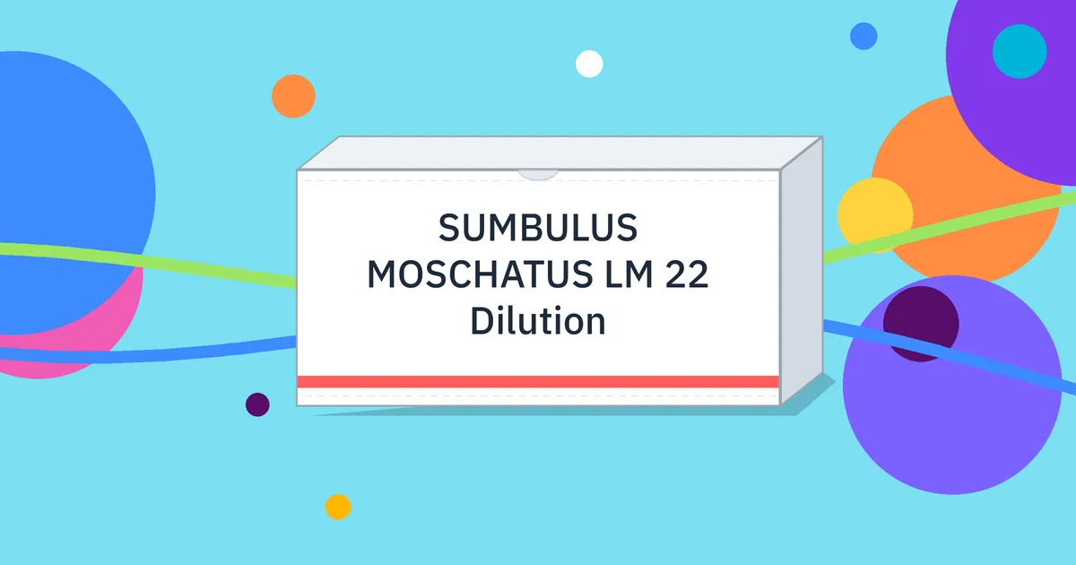 Symbolbild: Packung mit der Aufschrift SUMBULUS MOSCHATUS LM 22 Dilution (PZN 13210928) – Verfügbarkeit und Bezug in Apotheken in Frankfurt am Main