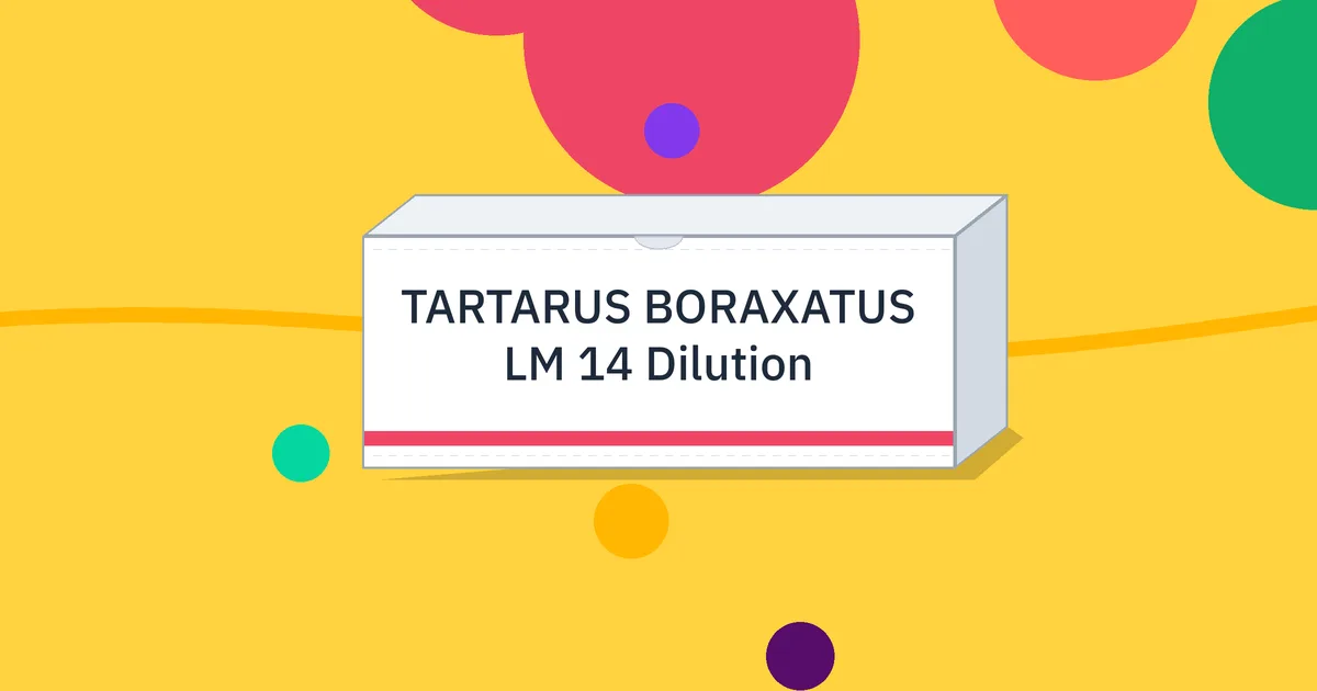 Symbolbild: Packung mit der Aufschrift TARTARUS BORAXATUS LM 14 Dilution (PZN 13214754) – Verfügbarkeit und Bezug in Apotheken in Frankfurt am Main