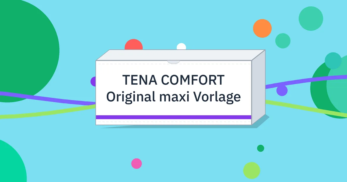 Symbolbild: Packung mit der Aufschrift TENA COMFORT Original maxi Vorlage (PZN 11307629) – Verfügbarkeit und Bezug in Apotheken in Frankfurt am Main