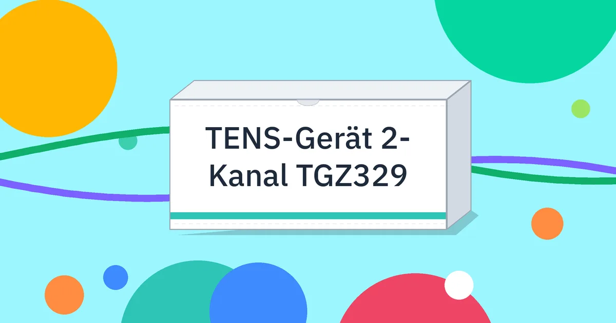 Symbolbild: Packung mit der Aufschrift TENS-Gerät 2-Kanal TGZ329 (PZN 02218200) – Verfügbarkeit und Bezug in Apotheken in Frankfurt am Main