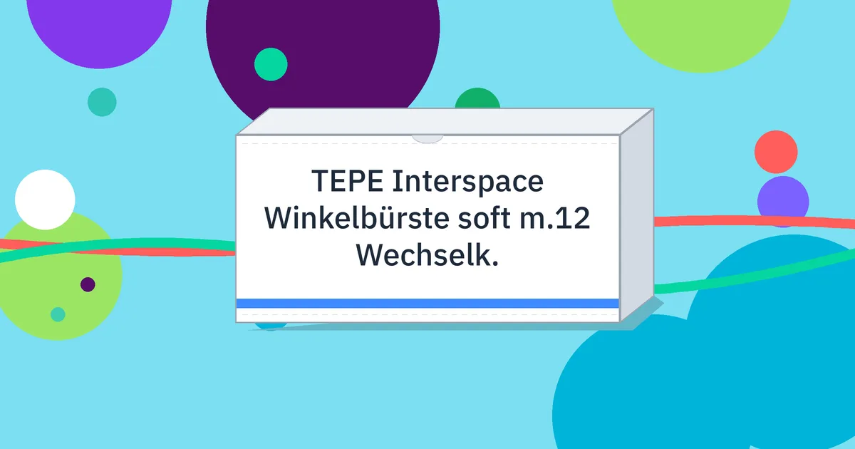 Symbolbild: Packung mit der Aufschrift TEPE Interspace Winkelbürste soft m.12 Wechselk. (PZN 16779445) – Verfügbarkeit und Bezug in Apotheken in Frankfurt am Main