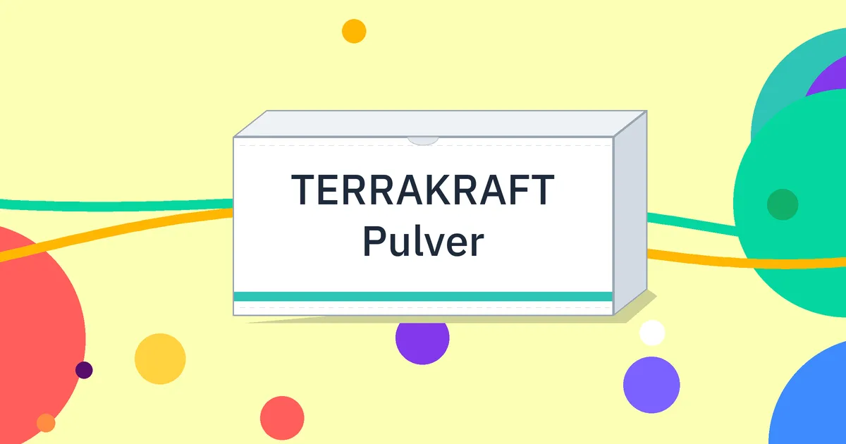 Symbolbild: Packung mit der Aufschrift TERRAKRAFT Pulver (PZN 15294384) – Verfügbarkeit und Bezug in Apotheken in Frankfurt am Main