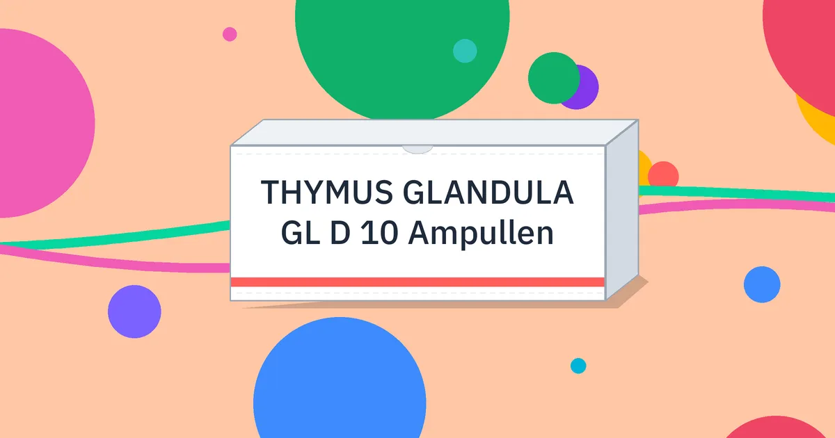 Symbolbild: Packung mit der Aufschrift THYMUS GLANDULA GL D 10 Ampullen (PZN 03353934) – Verfügbarkeit und Bezug in Apotheken in Frankfurt am Main