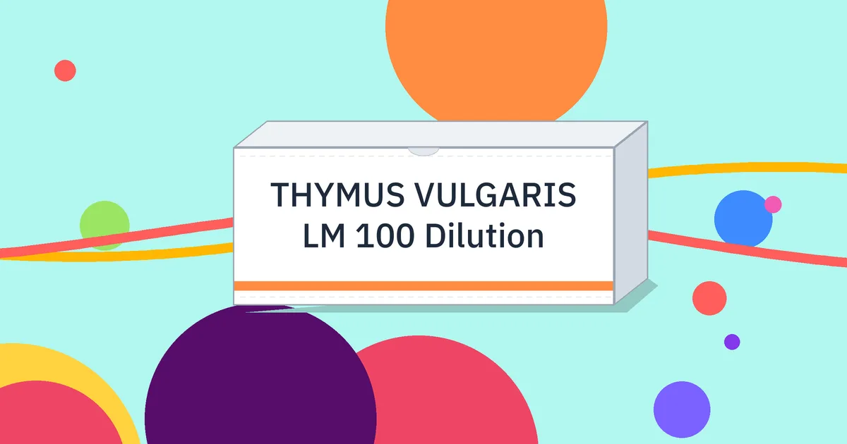 Symbolbild: Packung mit der Aufschrift THYMUS VULGARIS LM 100 Dilution (PZN 13223701) – Verfügbarkeit und Bezug in Apotheken in Frankfurt am Main