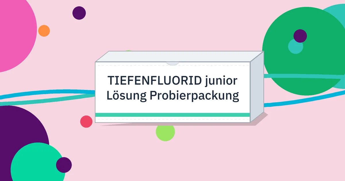 Symbolbild: Packung mit der Aufschrift TIEFENFLUORID junior Lösung Probierpackung (PZN 10067583) – Verfügbarkeit und Bezug in Apotheken in Frankfurt am Main