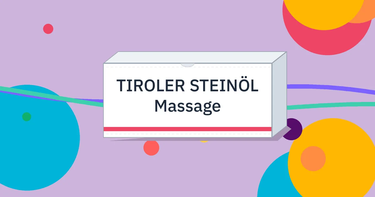 Symbolbild: Packung mit der Aufschrift TIROLER STEINÖL Massage (PZN 06173813) – Verfügbarkeit und Bezug in Apotheken in Frankfurt am Main