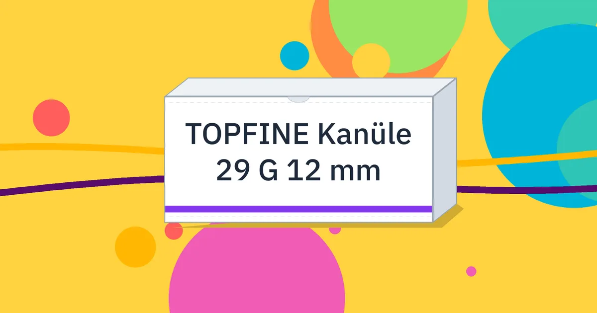 Symbolbild: Packung mit der Aufschrift TOPFINE Kanüle 29 G 12 mm (PZN 14325065) – Verfügbarkeit und Bezug in Apotheken in Frankfurt am Main