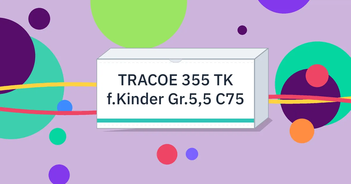 Symbolbild: Packung mit der Aufschrift TRACOE 355 TK f.Kinder Gr.5,5 C75 (PZN 11644522) – Verfügbarkeit und Bezug in Apotheken in Frankfurt am Main