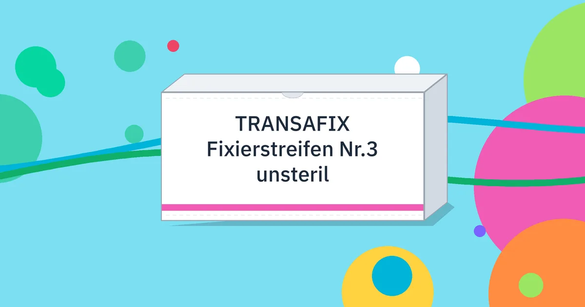 Symbolbild: Packung mit der Aufschrift TRANSAFIX Fixierstreifen Nr.3 unsteril (PZN 11268964) – Verfügbarkeit und Bezug in Apotheken in Frankfurt am Main