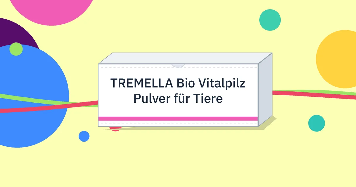 Symbolbild: Packung mit der Aufschrift TREMELLA Bio Vitalpilz Pulver für Tiere (PZN 10763897) – Verfügbarkeit und Bezug in Apotheken in Frankfurt am Main
