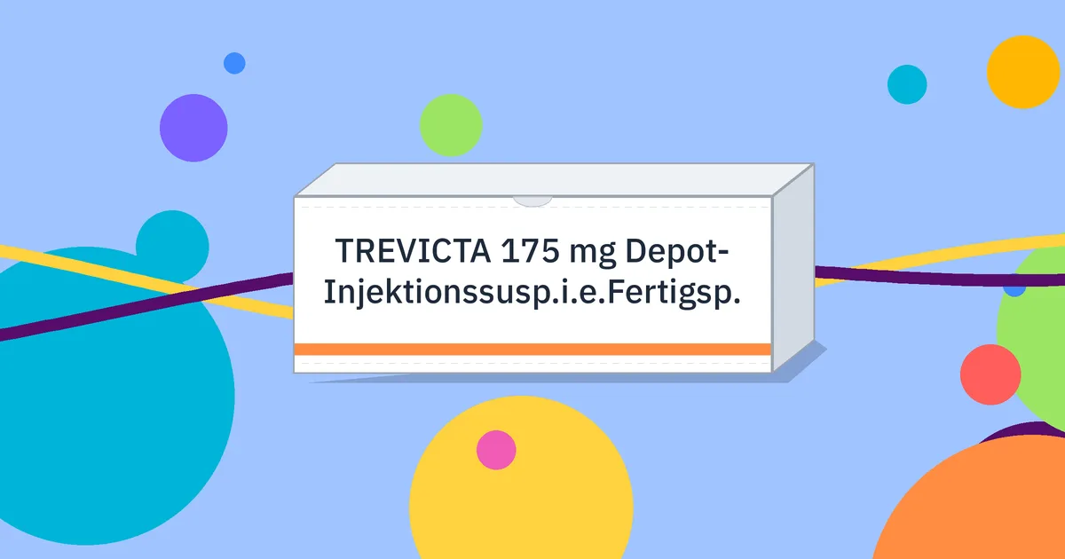 Symbolbild: Packung mit der Aufschrift TREVICTA 175 mg Depot-Injektionssusp.i.e.Fertigsp. (PZN 19782011) – Verfügbarkeit und Bezug in Apotheken in Frankfurt am Main