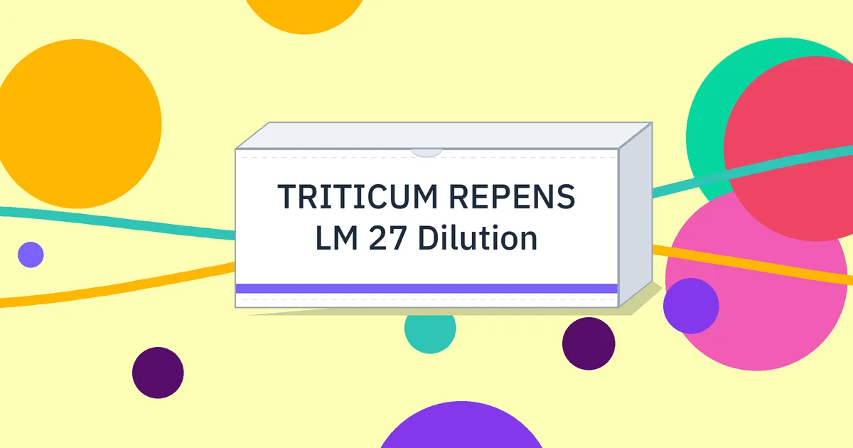 Symbolbild: Packung mit der Aufschrift TRITICUM REPENS LM 27 Dilution (PZN 13251809) – Verfügbarkeit und Bezug in Apotheken in Frankfurt am Main