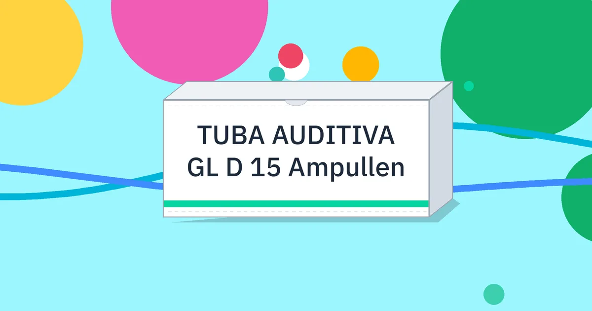 Symbolbild: Packung mit der Aufschrift TUBA AUDITIVA GL D 15 Ampullen (PZN 03354164) – Verfügbarkeit und Bezug in Apotheken in Frankfurt am Main