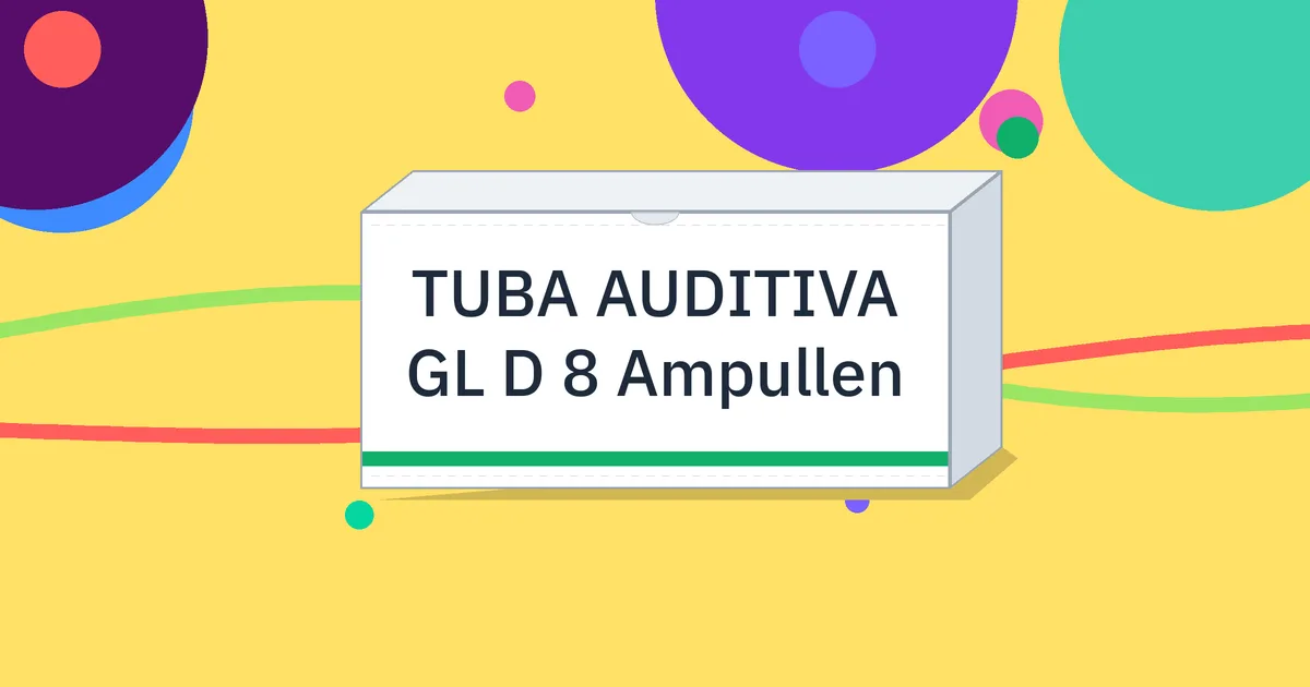 Symbolbild: Packung mit der Aufschrift TUBA AUDITIVA GL D 8 Ampullen (PZN 02830007) – Verfügbarkeit und Bezug in Apotheken in Frankfurt am Main