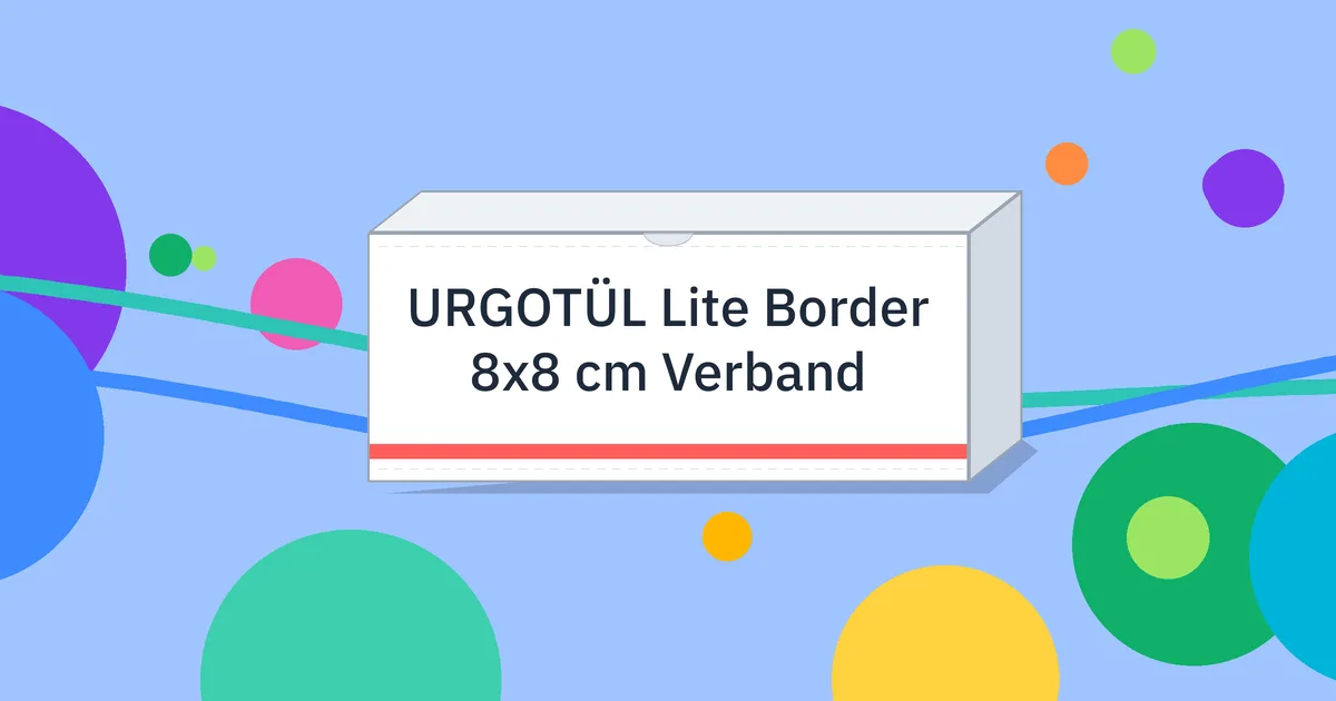 Symbolbild: Packung mit der Aufschrift URGOTÜL Lite Border 8x8 cm Verband (PZN 14418298) – Verfügbarkeit und Bezug in Apotheken in Frankfurt am Main