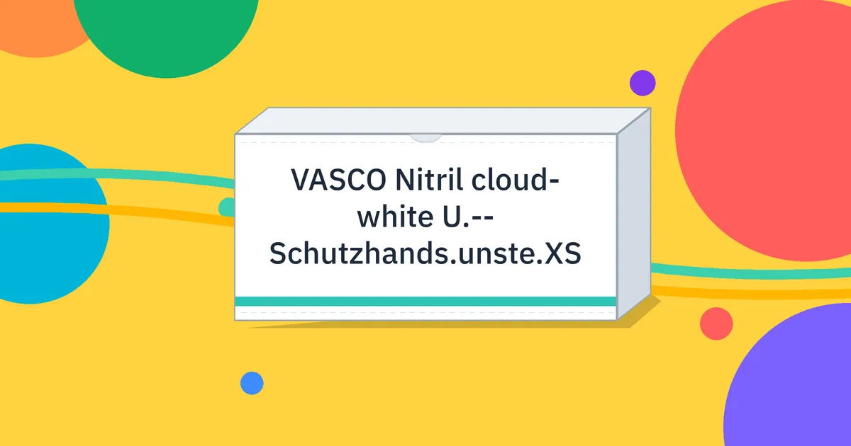 Symbolbild: Packung mit der Aufschrift VASCO Nitril cloud-white U.--Schutzhands.unste.XS (PZN 18714007) – Verfügbarkeit und Bezug in Apotheken in Frankfurt am Main