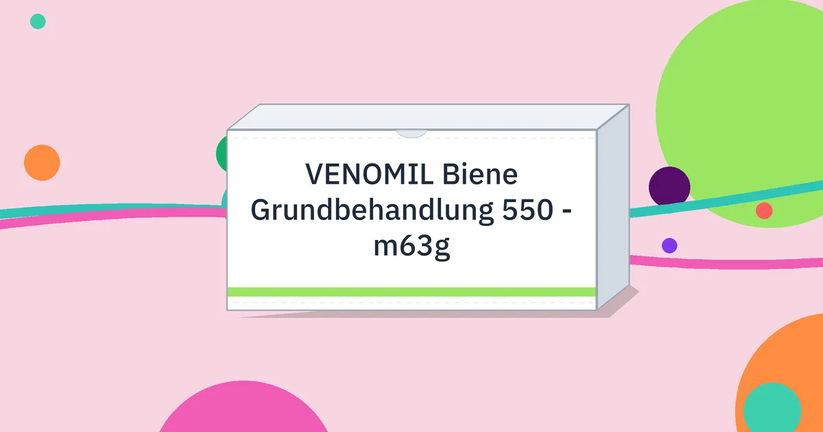 Symbolbild: Packung mit der Aufschrift VENOMIL Biene Grundbehandlung 550 -m63g (PZN 03006635) – Verfügbarkeit und Bezug in Apotheken in Frankfurt am Main