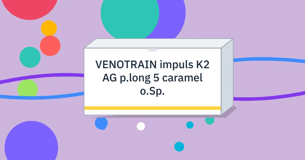 Symbolbild: Packung mit der Aufschrift VENOTRAIN impuls K2 AG p.long 5 caramel o.Sp. (PZN 08420747) – Verfügbarkeit und Bezug in Apotheken in Frankfurt am Main