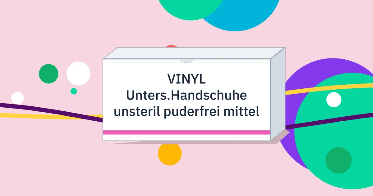 Symbolbild: Packung mit der Aufschrift VINYL Unters.Handschuhe unsteril puderfrei mittel (PZN 16943034) – Verfügbarkeit und Bezug in Apotheken in Frankfurt am Main