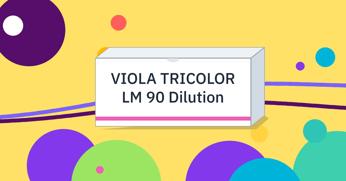 Symbolbild: Packung mit der Aufschrift VIOLA TRICOLOR LM 90 Dilution (PZN 13276695) – Verfügbarkeit und Bezug in Apotheken in Frankfurt am Main