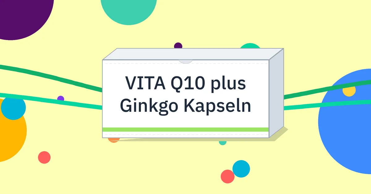 Symbolbild: Packung mit der Aufschrift VITA Q10 plus Ginkgo Kapseln (PZN 12453480) – Verfügbarkeit und Bezug in Apotheken in Frankfurt am Main