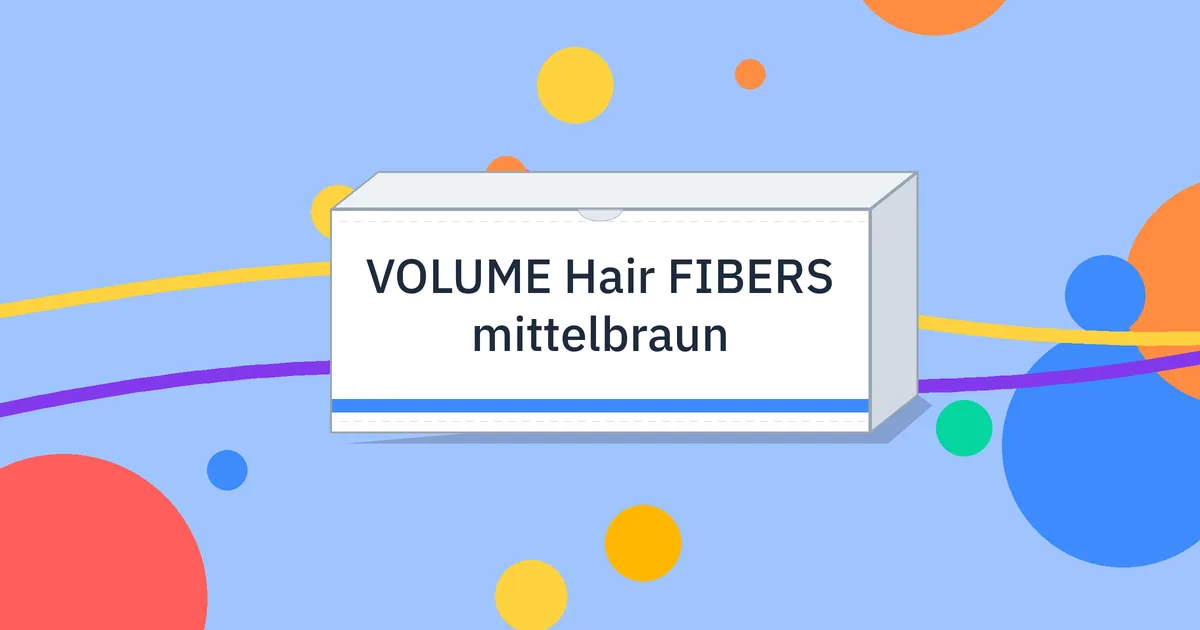 Symbolbild: Packung mit der Aufschrift VOLUME Hair FIBERS mittelbraun (PZN 10629704) – Verfügbarkeit und Bezug in Apotheken in Frankfurt am Main