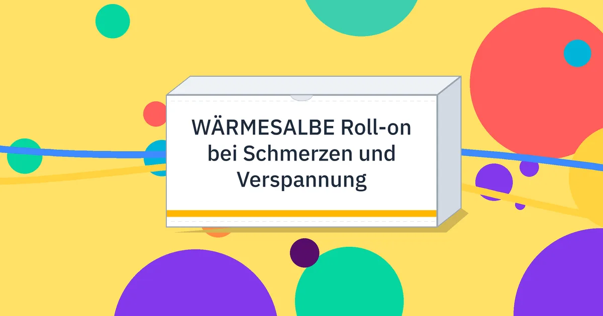 Symbolbild: Packung mit der Aufschrift WÄRMESALBE Roll-on bei Schmerzen und Verspannung (PZN 19523048) – Verfügbarkeit und Bezug in Apotheken in Frankfurt am Main