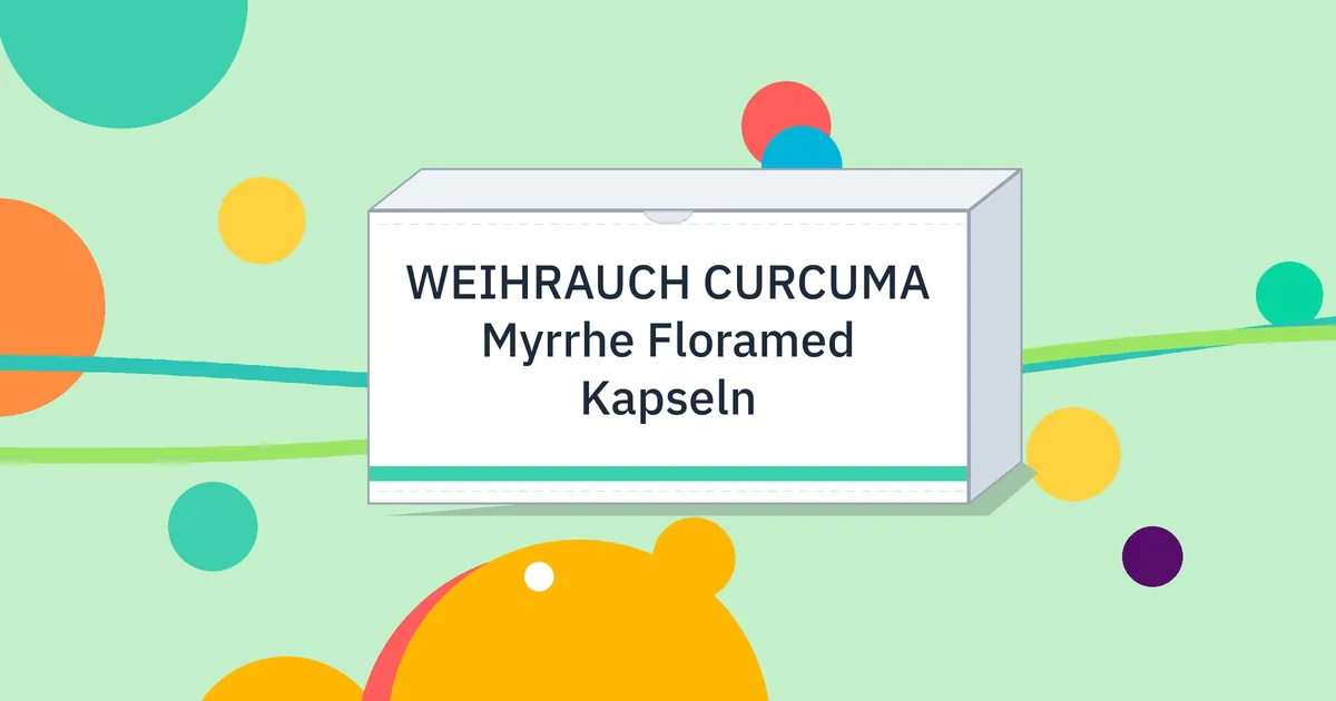 Symbolbild: Packung mit der Aufschrift WEIHRAUCH CURCUMA Myrrhe Floramed Kapseln (PZN 10408044) – Verfügbarkeit und Bezug in Apotheken in Frankfurt am Main